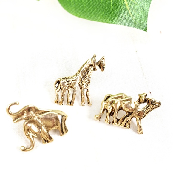 Vintage | Jewelry | Vintage Set Of Gold Colored Animal Lapel Pins ...